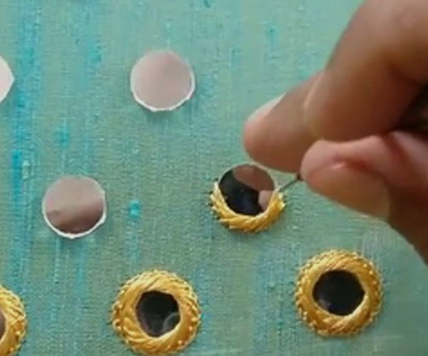 Mirror work saree also known as Shisha work sarees