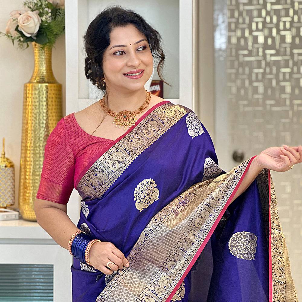 Lime Green Gauri Paithani Silk Pichwai Woven Saree